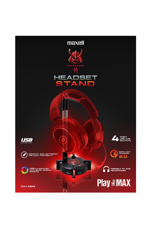 Stand Gaming Maxell CA-HS Headphone Hub de 4 Puerto USB 3.0 Iluminado ...
